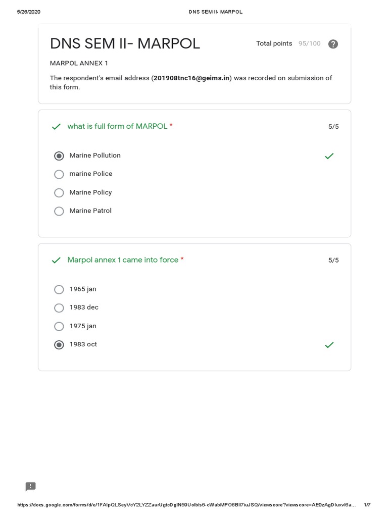 DNS Sem Ii - Marpol | PDF | Oil | Ships