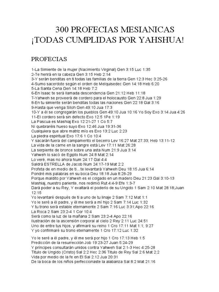 300 Profecias Mesianicas | PDF | Comportamiento religioso y experiencia ...