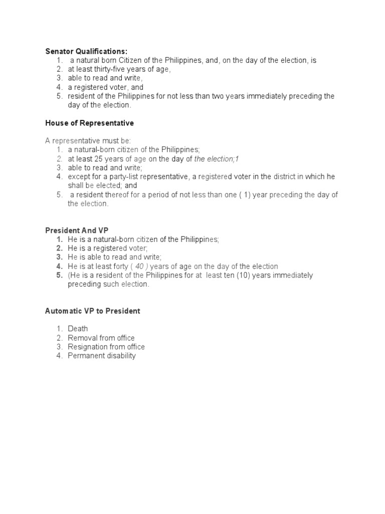 Senator Qualifications | PDF | Pardon | Impeachment