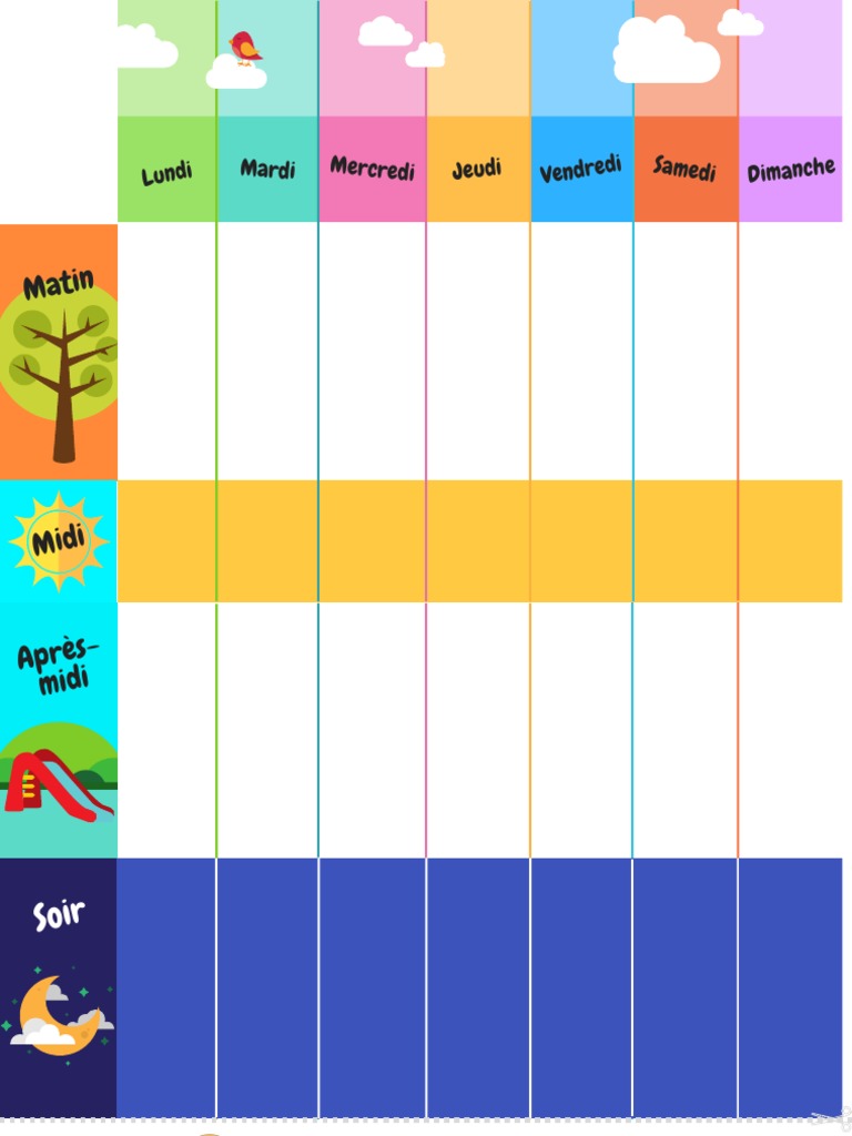 Planning Hebdomadaire Simplifié | PDF