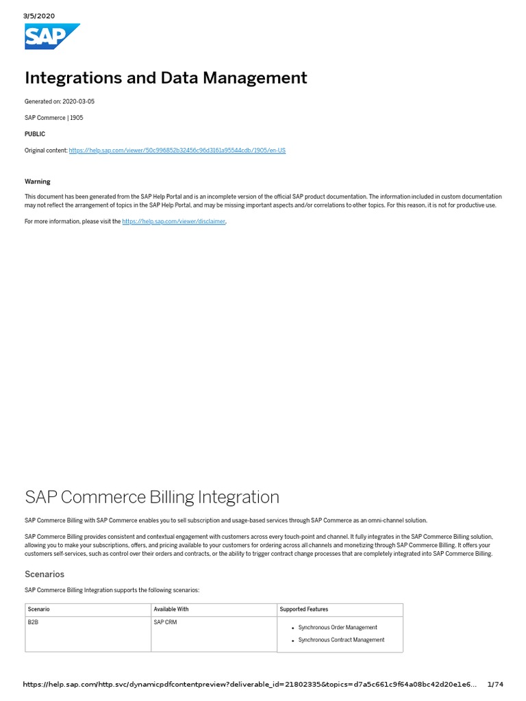 Billing Integration Pdf Customer Relationship Management Sap Se
