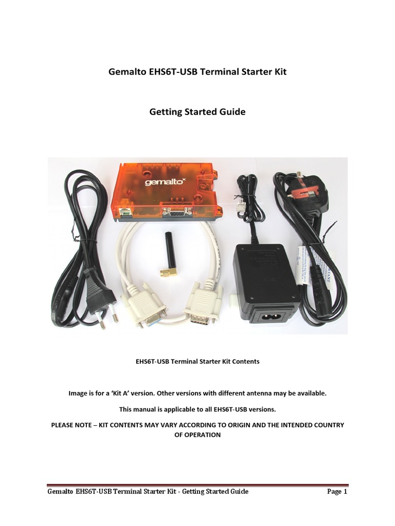 Gemalto EHS6T-USB Terminal Starter Kit - Getting Started Guide | PDF | Computer Terminal | Usb