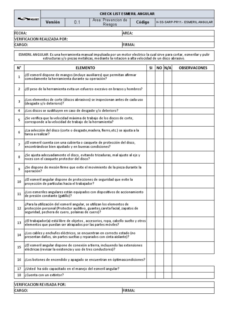 Check List Herramientas | PDF | Bienes manufacturados | Naturaleza