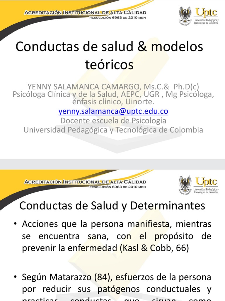 Conductas y Modelos de Conductas Saludables | PDF | Comportamiento ...