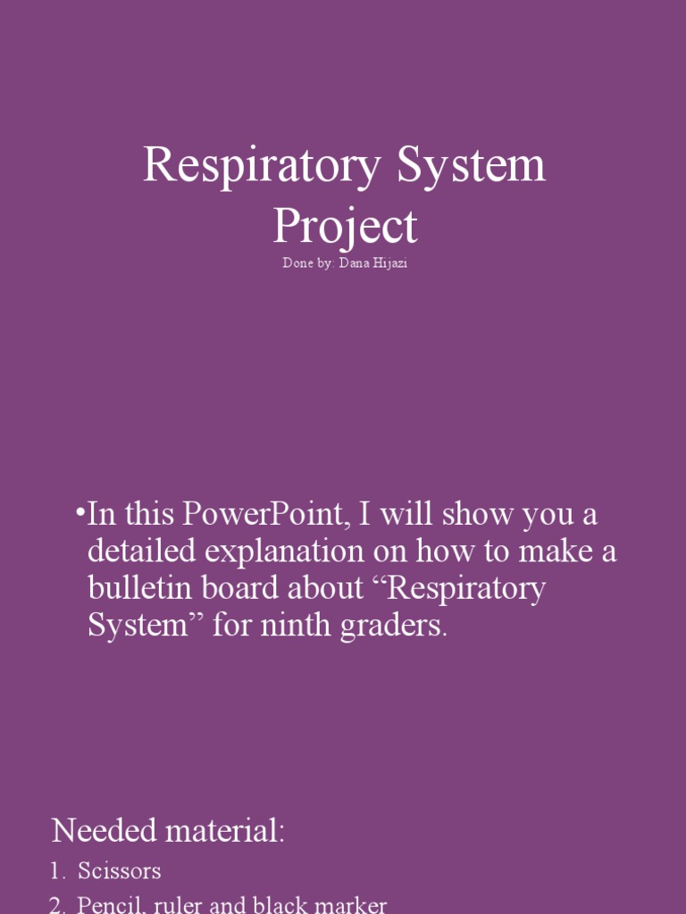 Ninth Grade Respiratory System Project | PDF