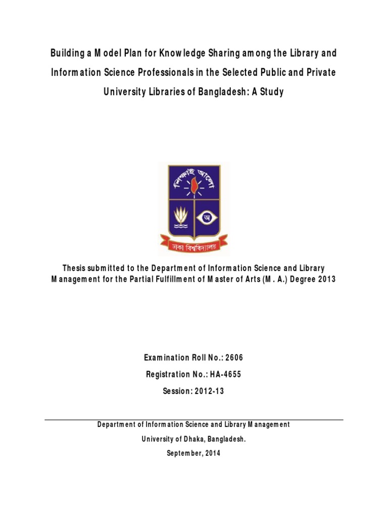 Building A Model Plan For Knowledge Shar PDF | PDF | Statistical ...