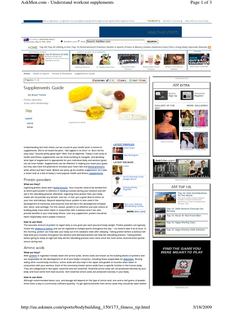 Supplements Guide: Health & Sports | PDF | Dose (Biochemistry) | Chemistry