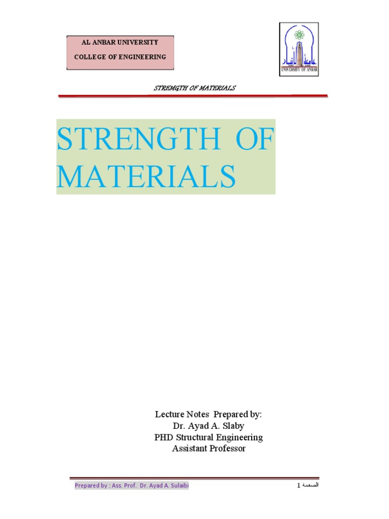 Strength of Materials: Al Anbar University College of Engineering | PDF ...