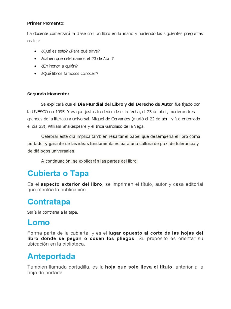 Actividades para el Día del Libro | PDF | Libros | Autor