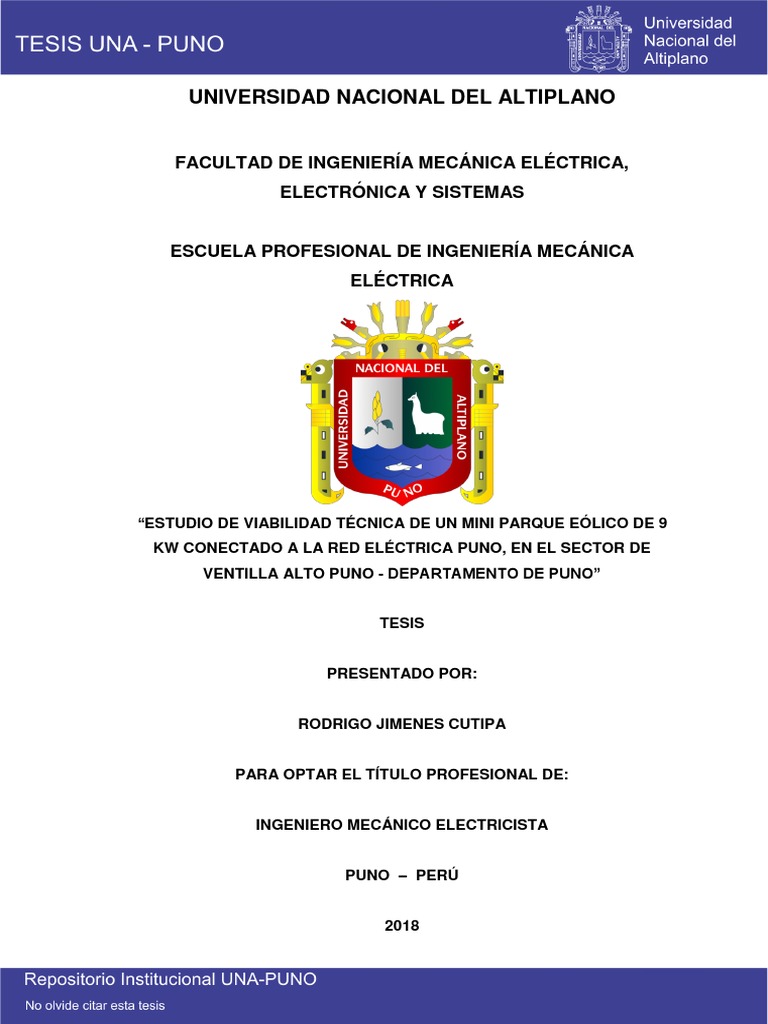 Jimenes Cutipa Rodrigo PDF | PDF | Energía eólica | Molino (molienda)