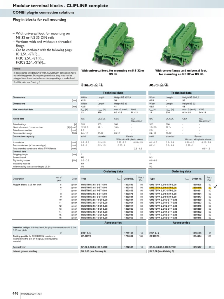Modular Terminal Blocks Overview | PDF | Electrical Connector ...