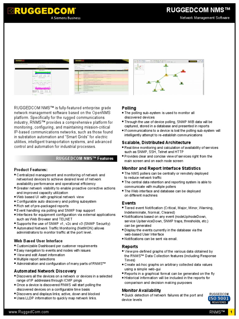 Polling: RUGGEDCOM NMS™ Features | PDF | Computer Network | World Wide Web