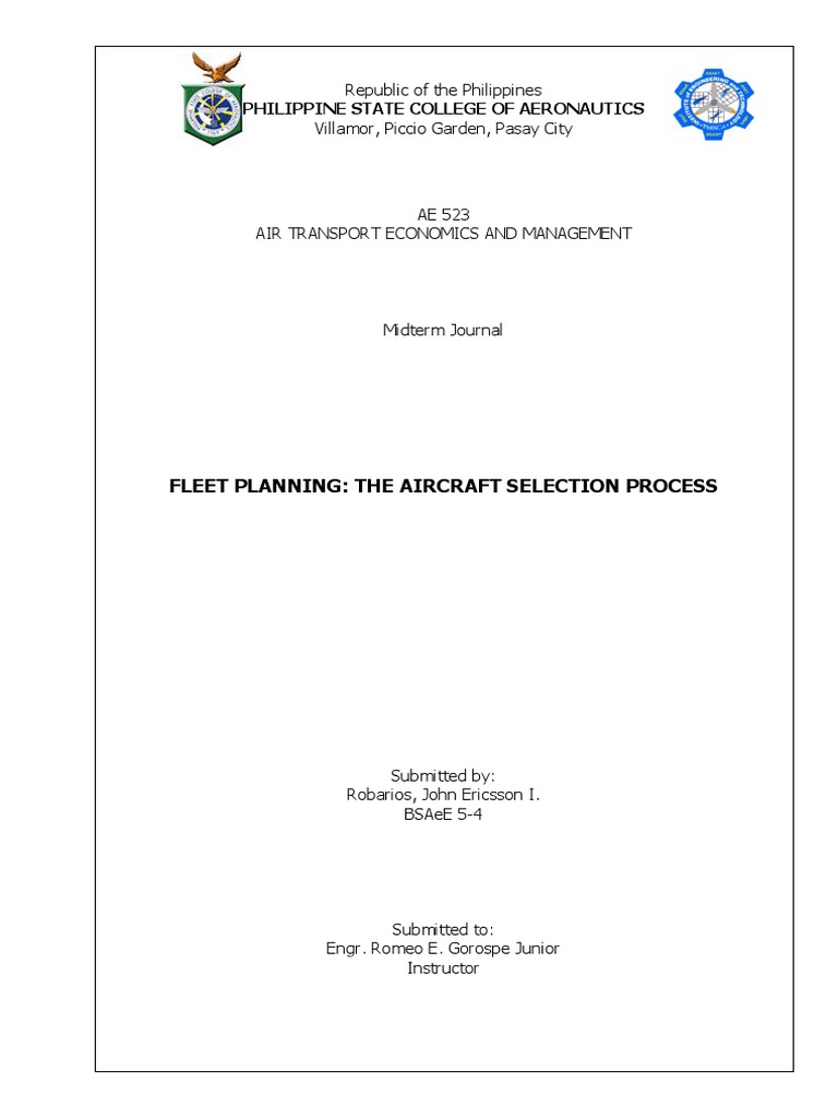 Fleet Planning, The Aircraft Selection Process PDF | PDF | Airlines ...