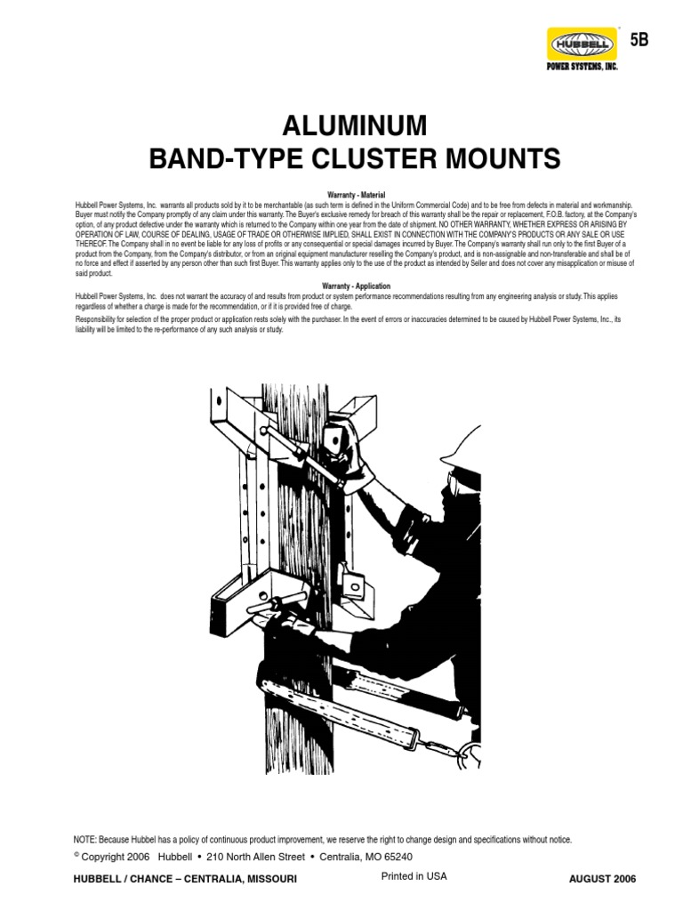 Hubbell - Aluminum Band-Type Cluster Mounts | PDF | Strength Of ...