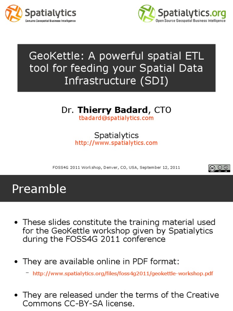 Geokettle: A Powerful Spatial Etl Tool For Feeding Your Spatial Data Infrastructure (Sdi ...