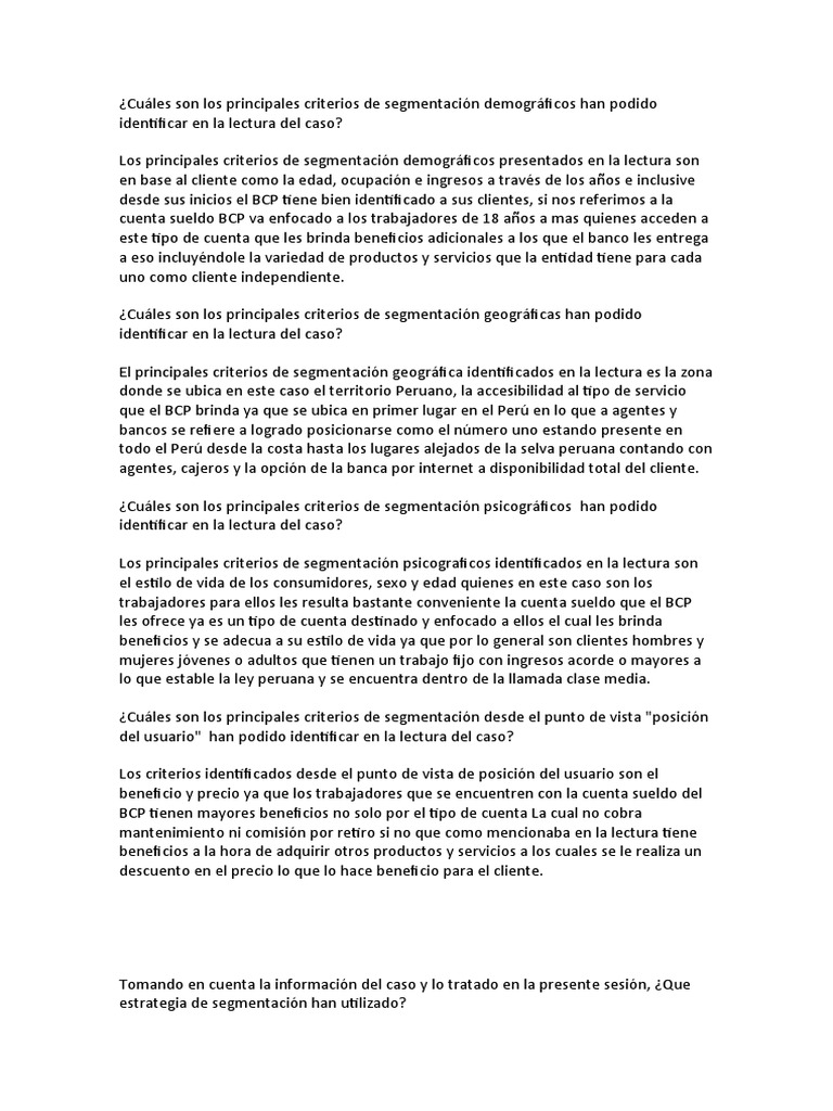 Caso BCP | PDF | Beneficio (economía) | Perú