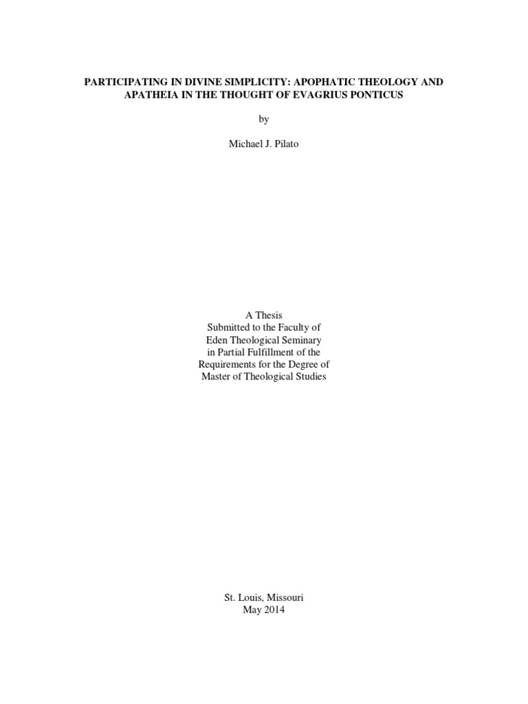 Evagrius's Apophatic Theology and Apatheia PDF | PDF | Asceticism ...
