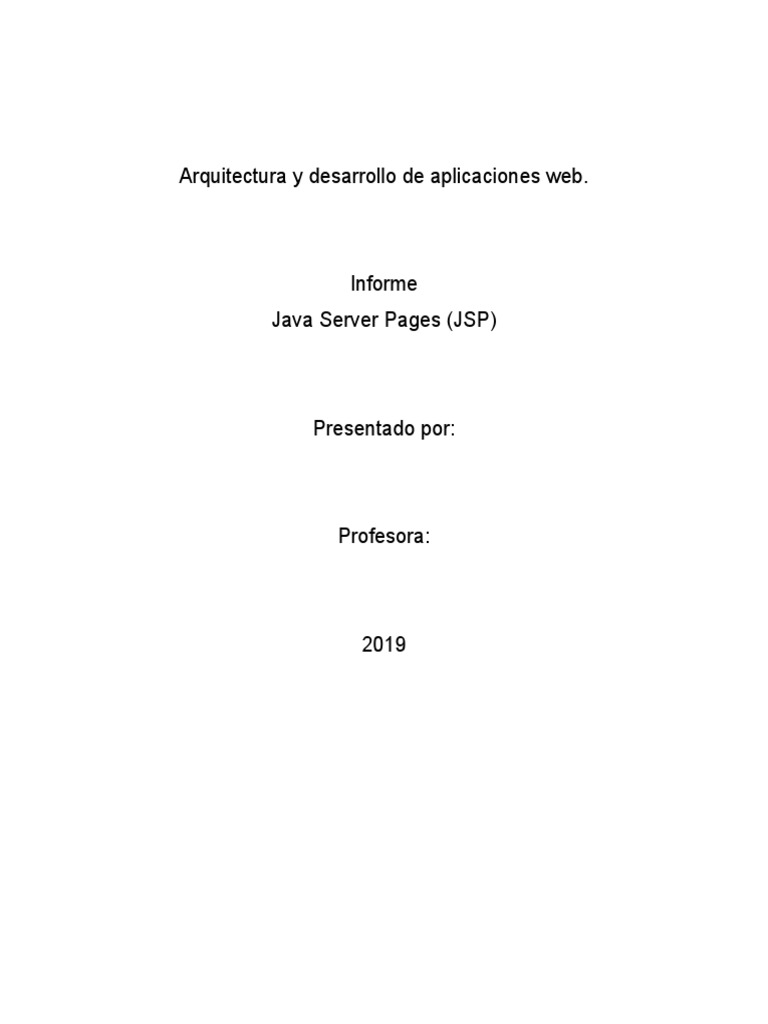 Informe JSP | PDF | Páginas del servidor Java | Php