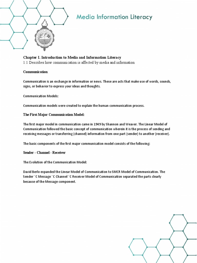 Media and Information Literacy Overview | PDF | Communication | Mass Media