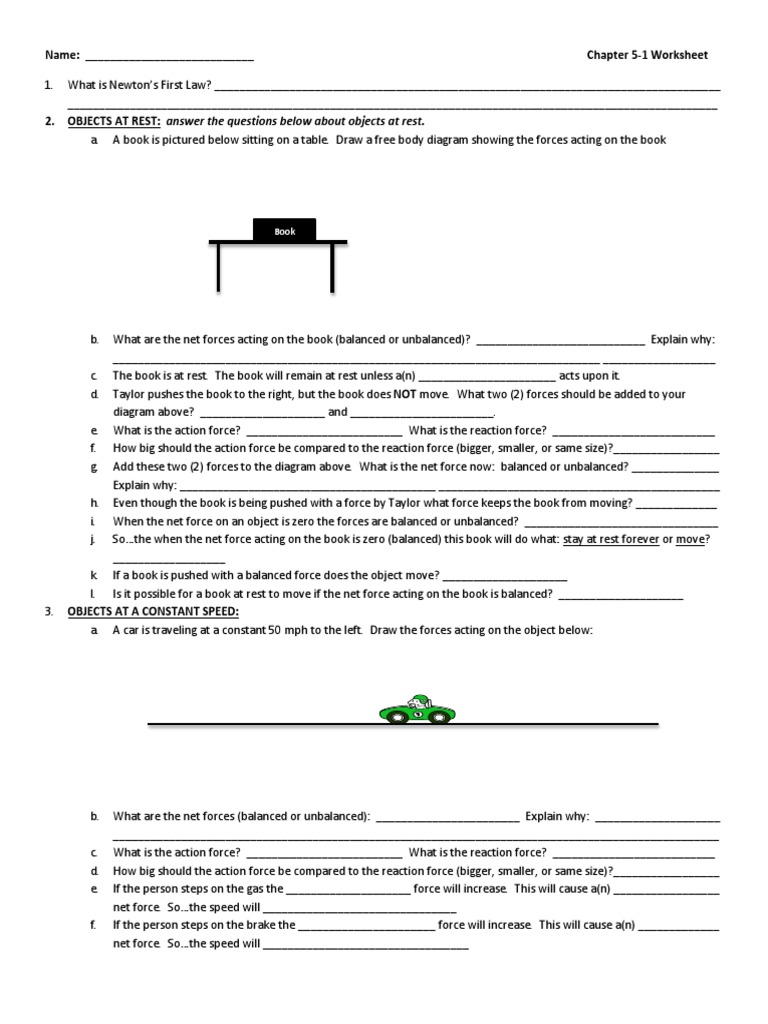 Name: - Chapter 5-1 Worksheet | PDF | Force | Quantity