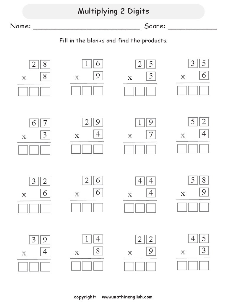 Multiplication Worksheet | PDF