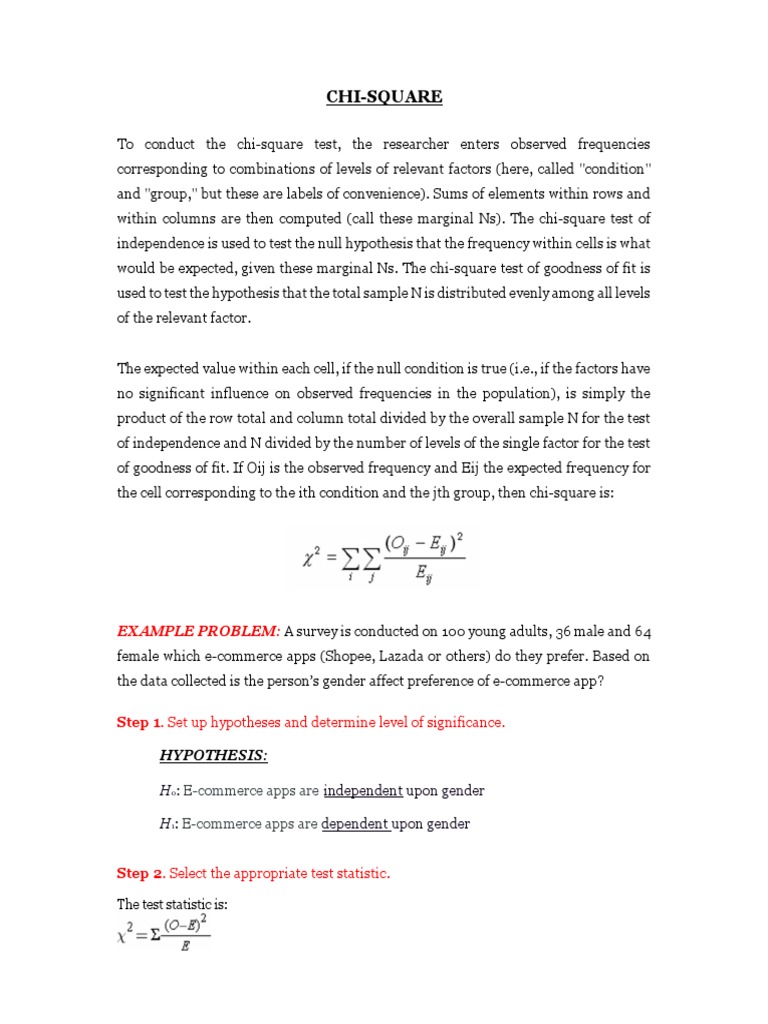 Chi-Square: Example Problem | PDF | Chi Squared Test | Statistical ...