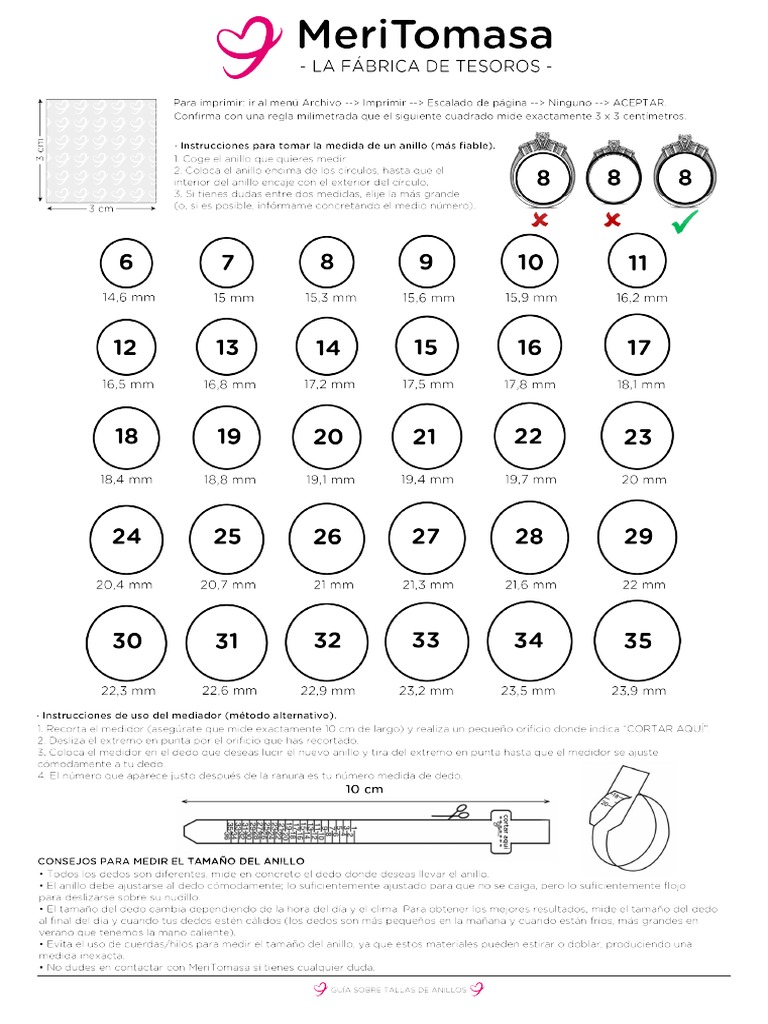 Medidor de Tallas de Anillos PDF | PDF