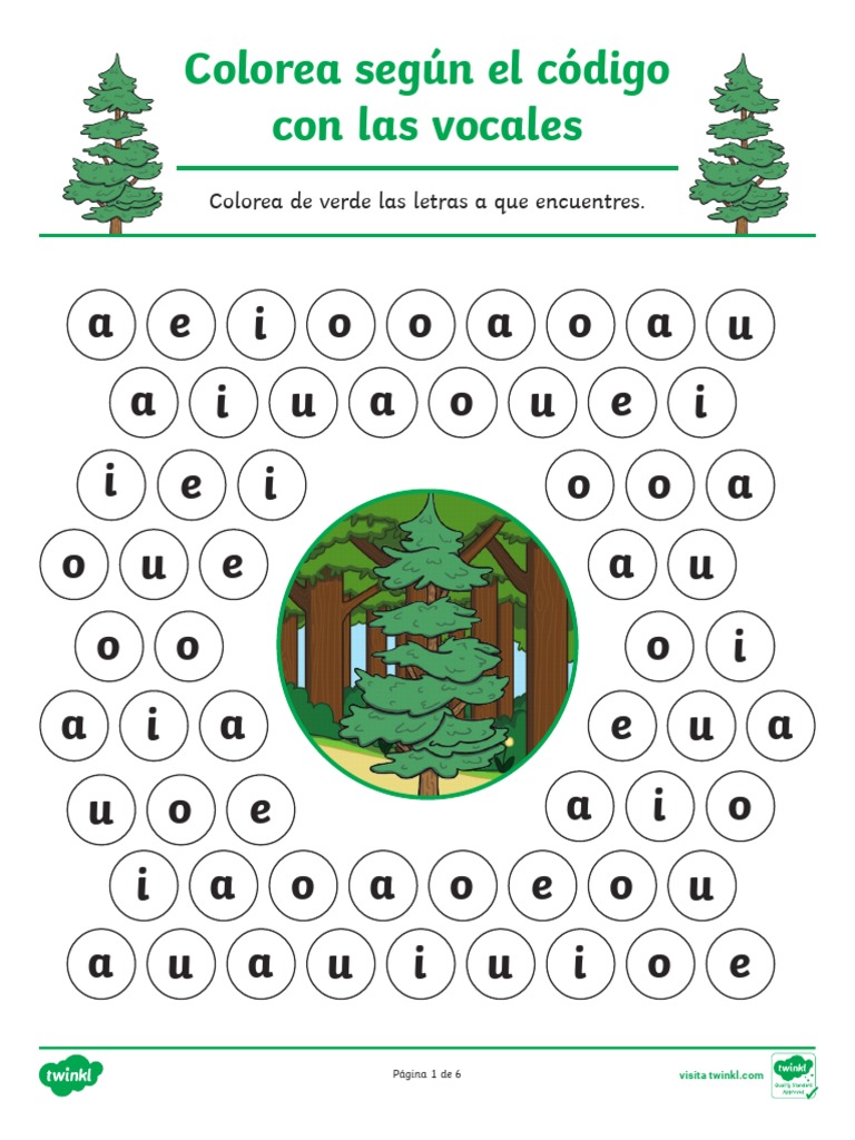 Actividad - Colorea Según El Código Con Las Vocales | PDF | Medios de ...