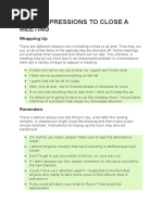 Effective Opening Remarks for Meetings | PDF