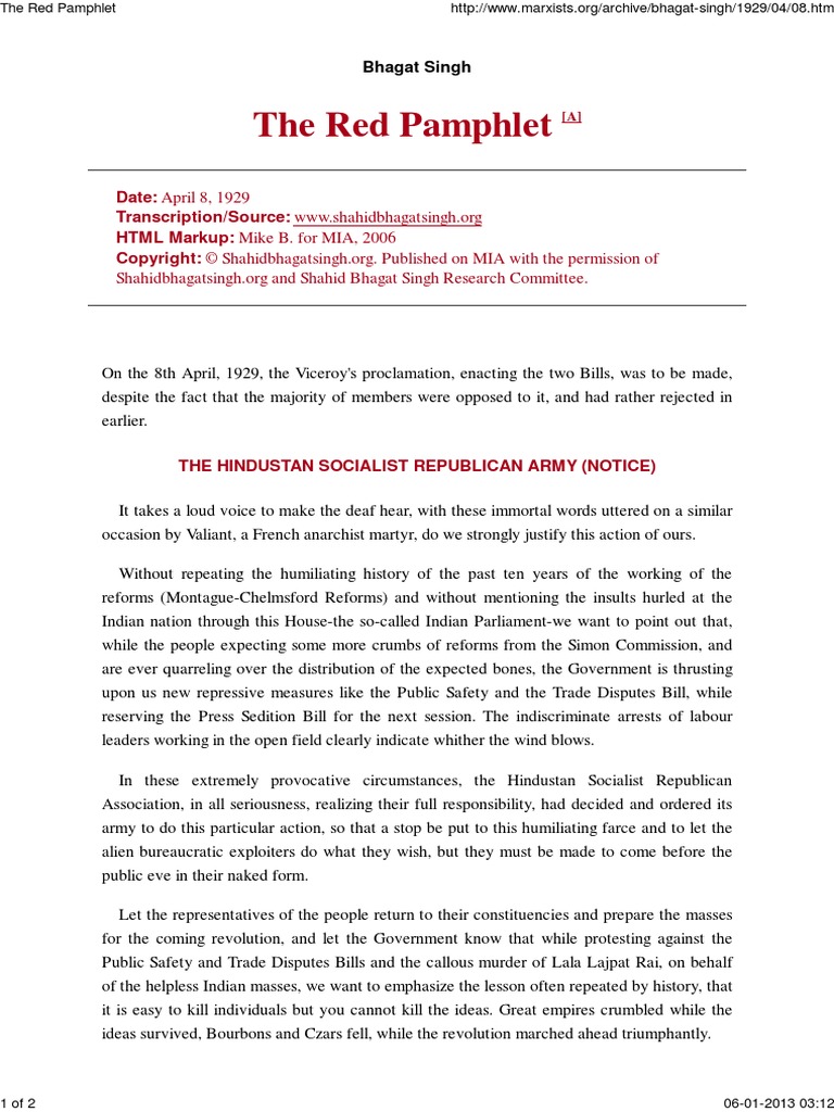 The Red Pamphlet | PDF | Political Movements | History & Theory