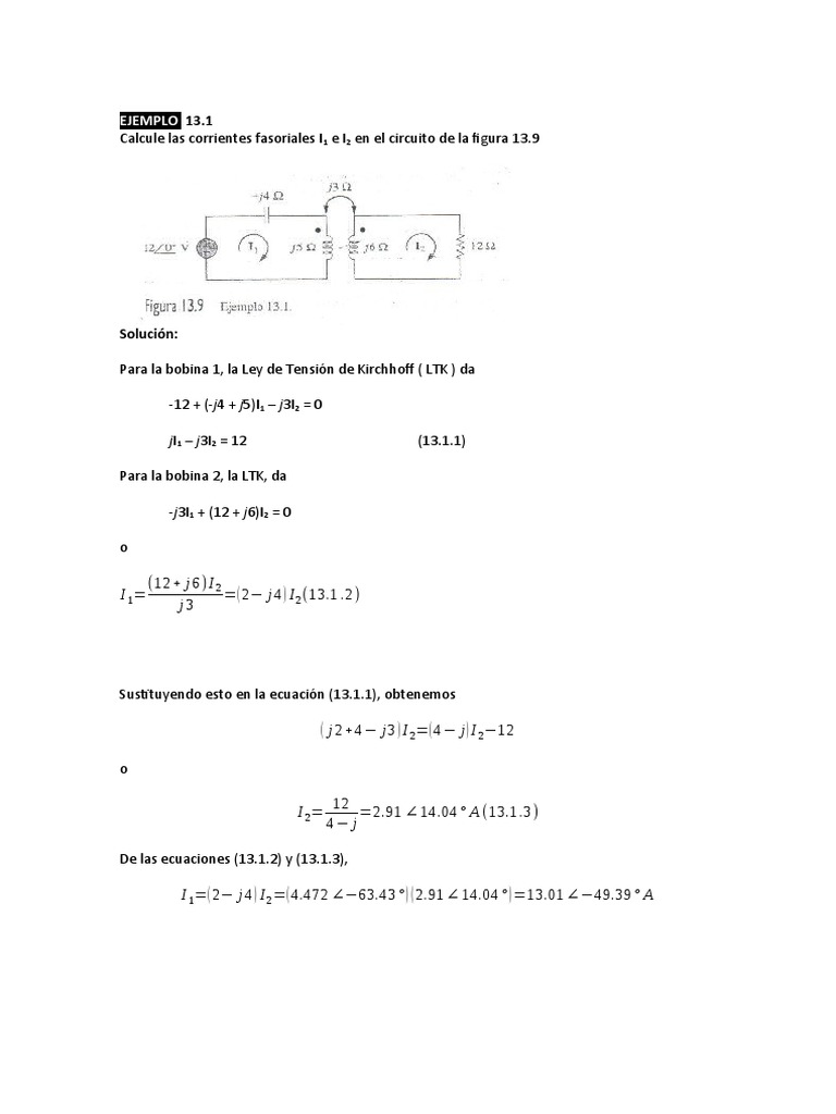 Transformador Ideal - Ejemplos | PDF | Inductor | Inductancia