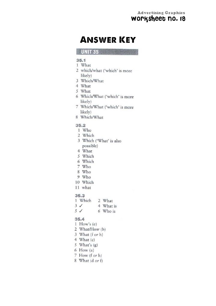 WS 19-Answer Key | PDF