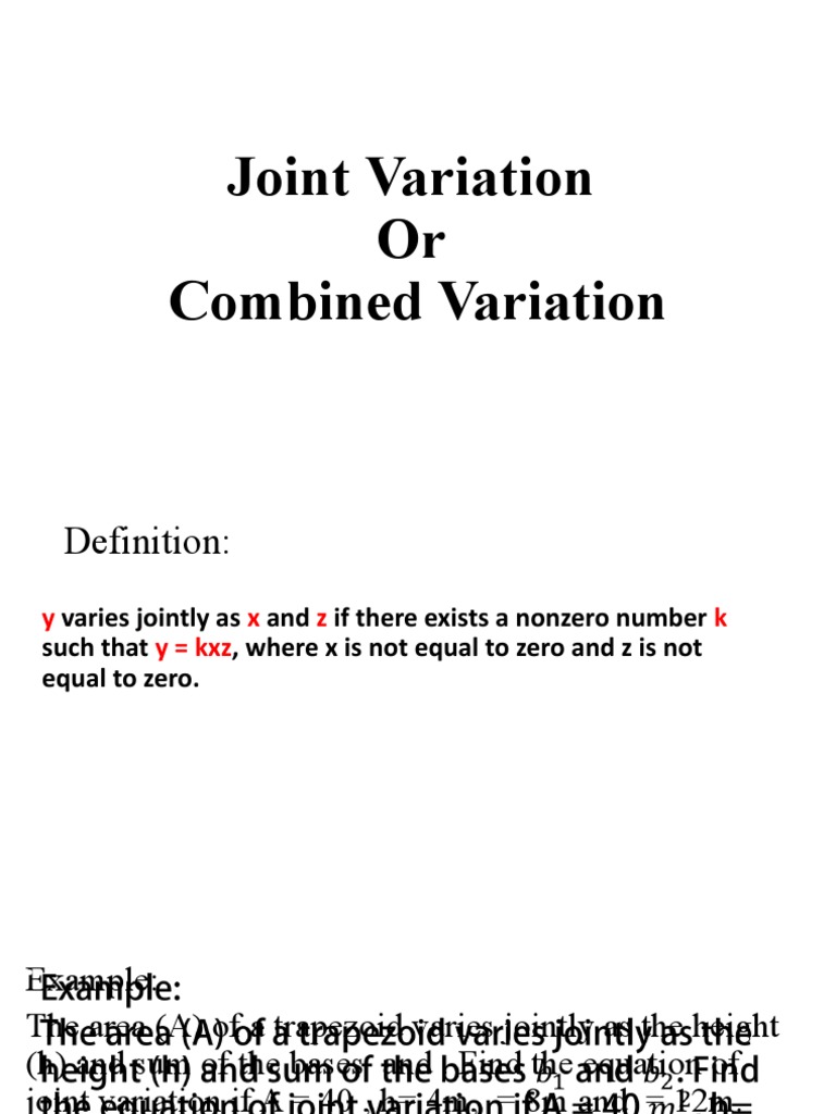 Joint Variation 9 | PDF