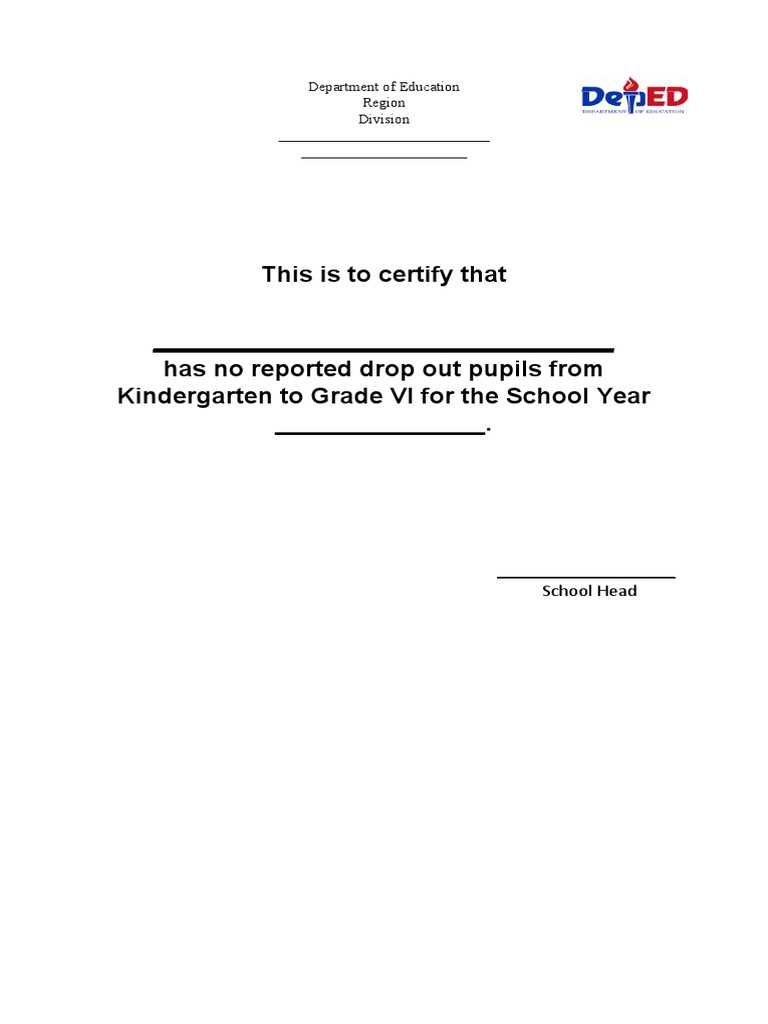 Drop Out Reduction Program Certificate | PDF