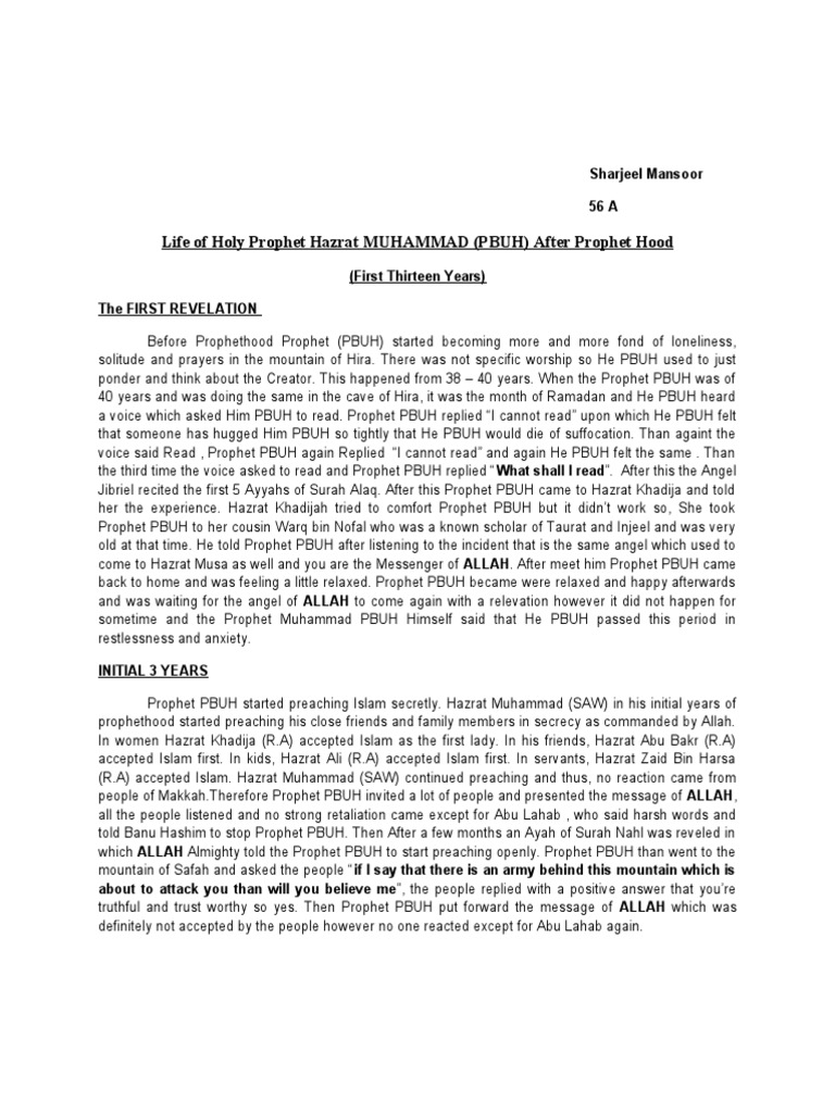 Life of Prophet After 13 Years | PDF | Muhammad | Prophets And ...