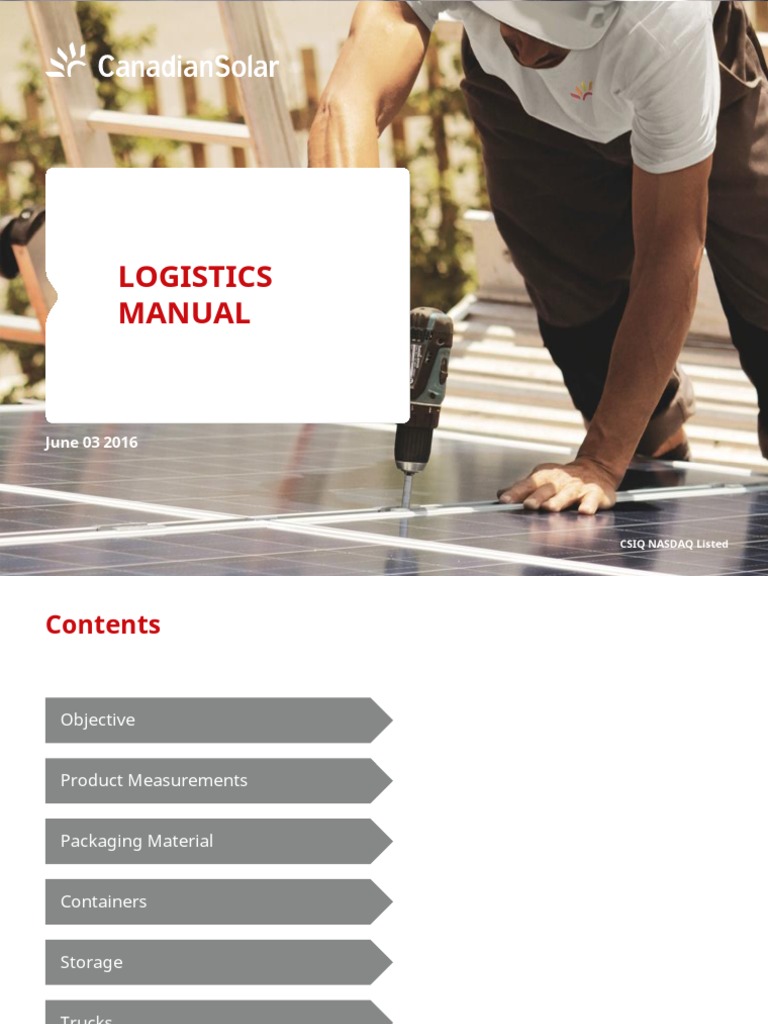 Logistics Manual: June 03 2016 | PDF | Containerization | Warehouse