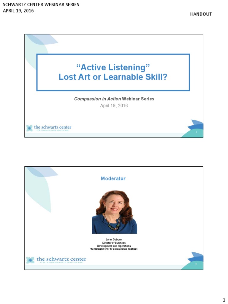 Active Listening HANDOUT PDF | PDF