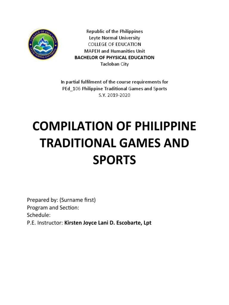 Compilation of Philippine Traditional Games and Sports | PDF