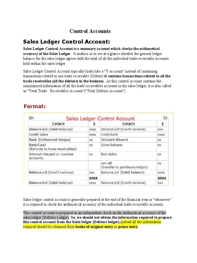 An In-Depth Explanation of Control Accounts for Sales Ledgers and ...