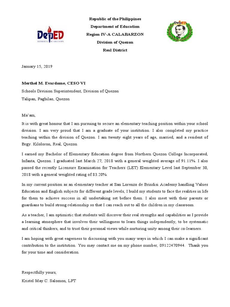 Application Letter | PDF