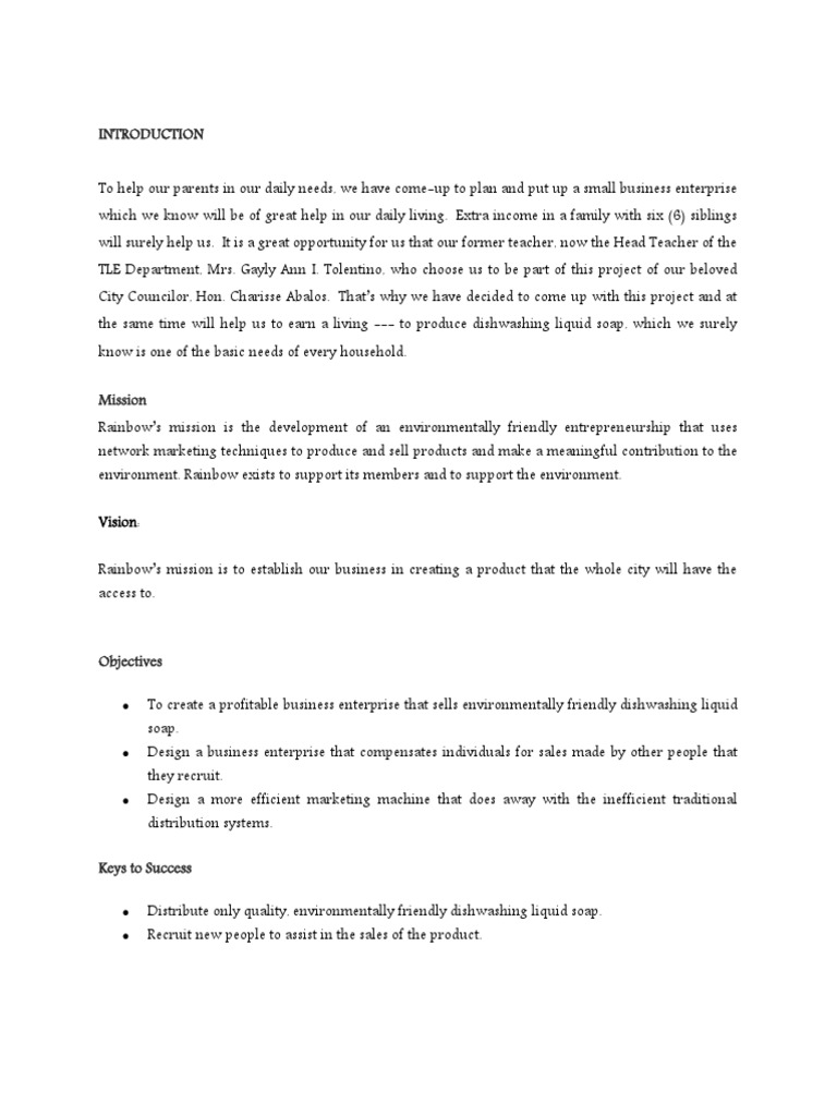Business Plan - Liquid Soap | PDF | Multi Level Marketing | Business ...