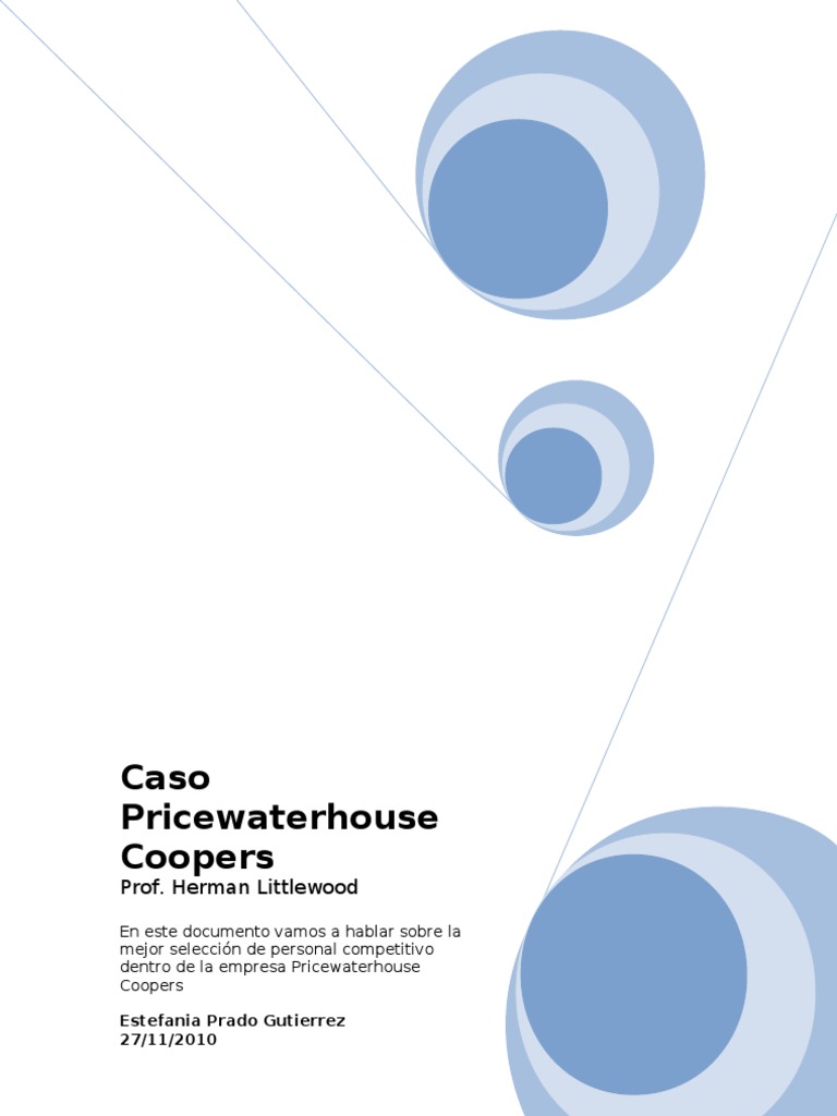 Caso PWC | PDF | Pricewaterhouse Coopers | Economias