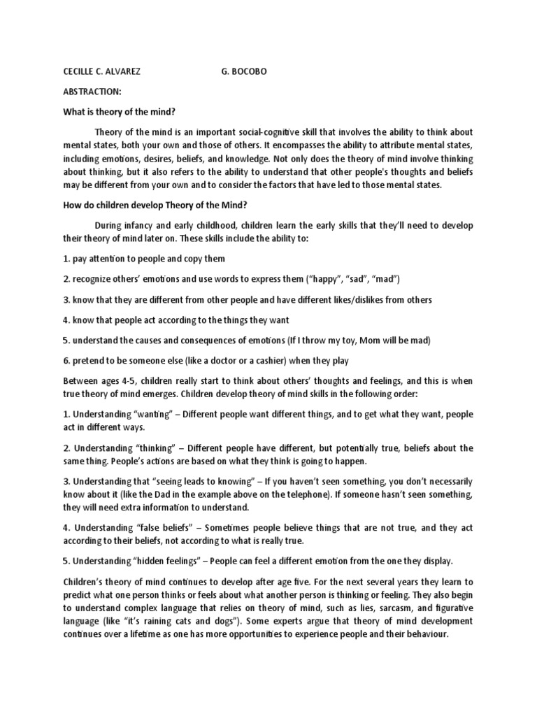 What Is Theory of The Mind? | PDF | Theory Of Mind | Mind