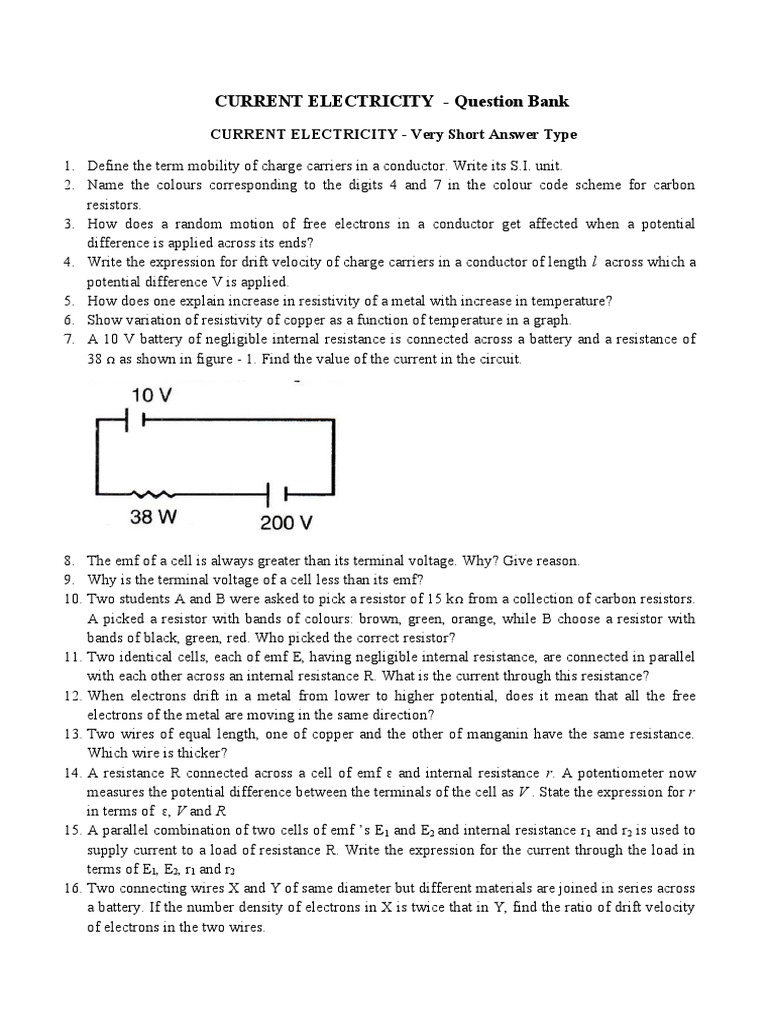 Understanding Electric Current: An Analysis of Key Concepts in Current Electricity | PDF ...