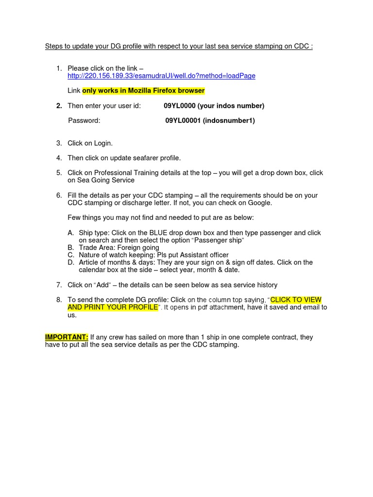 Steps To Update Your DG Profile & How To Send | PDF | Business