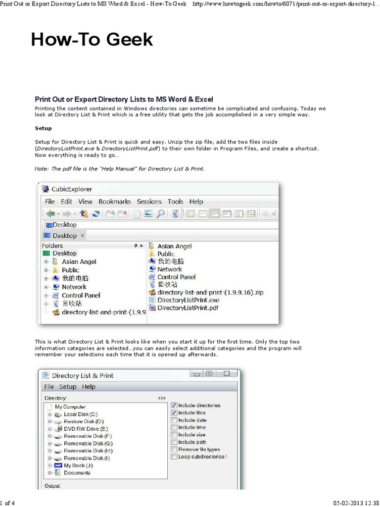 Print Out or Export Directory Lists To MS Word & Excel - How-To Geek ...