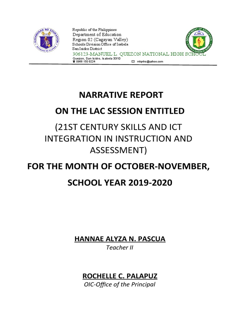 Narrative Report On The LAC Session | PDF | Educational Technology ...