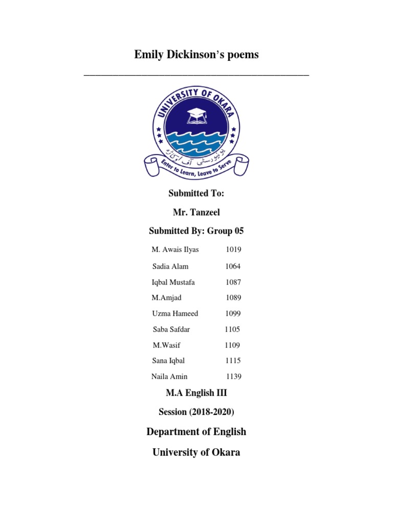 Analysis of Dickinson's "Because I Could Not Stop for Death" | PDF ...