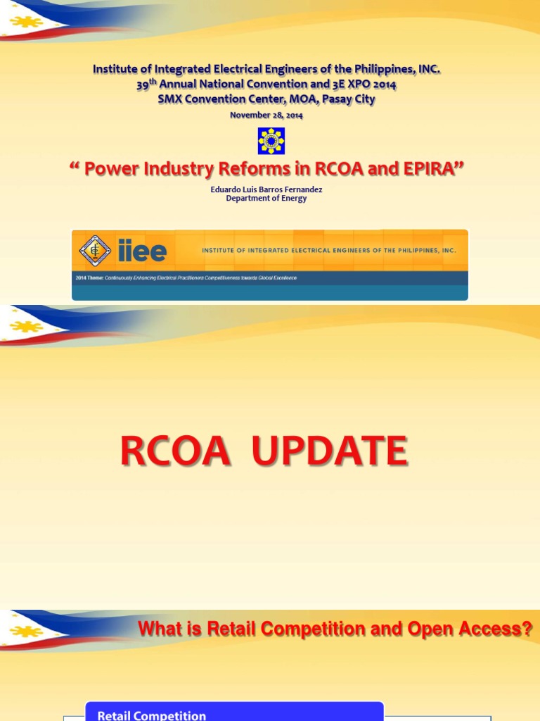 Power Industry Reforms in RCOA and EPIRA | PDF | Electric Power ...