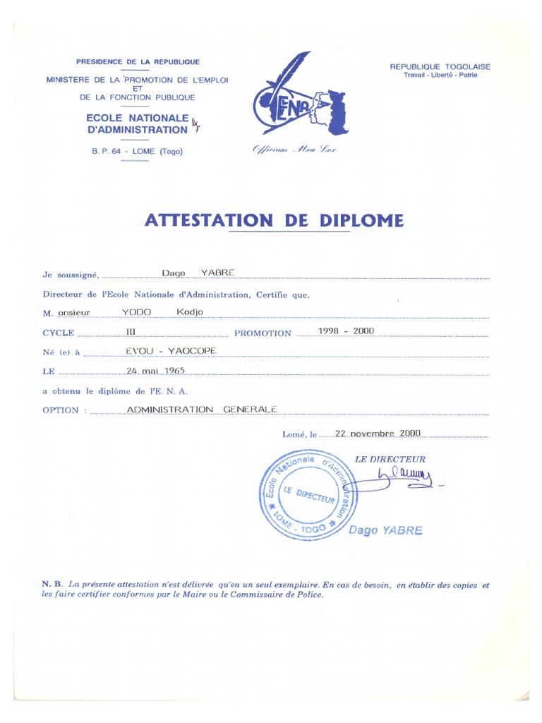 Diplôme ENA PDF | PDF